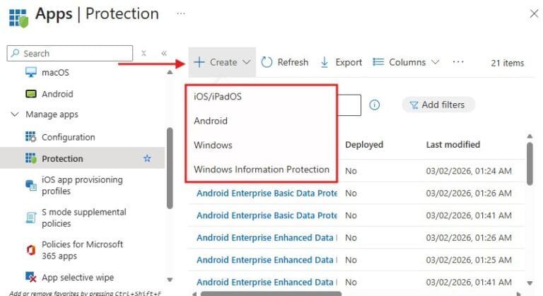 How To Configure Your First App Protection Policy In Microsoft Intune ...